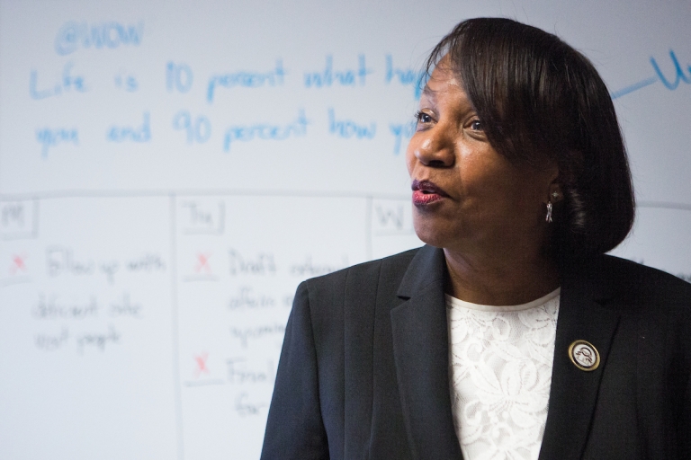 LaSharn Hughes is not finished yet - Brenau Window : Brenau Window